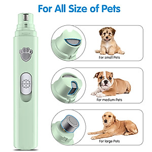 VIWIK Dog Nail Grinder, 2-Speed Rechargeable Dog Nail Trimmers for Large Medium & Small Dogs, Upgrade Professional Electric Pet Paws Grooming, Quiet Puppy Grooming Tool, for Dogs Cats