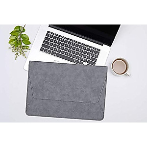 MOSISO Laptop Sleeve Compatible with MacBook Air/Pro, 13-13.3 inch Notebook,Compatible with MacBook Pro 14 inch 2023-2021 M2 A2779 A2442 M1, PU Leather Ultra Slim Flap Style Protective Case,Space Gray