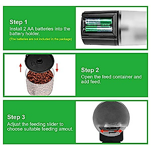 Automatic Fish Feeder, Lychee 100/200ml Auto Fish Food Dispenser Aquarium Tank Adjustable Timer for Holiday Vacation Weekend (AF2020)