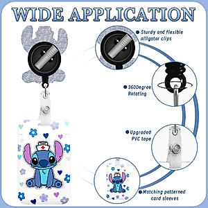 Badge Reel-Badge Reels Retractable/Retractable Badge Holders with ID Card Holder,Nurse Badge Reel for Nurse RN LVN,Cute Badge Reel Fit for Teacher Working Women Men (Blue-1)