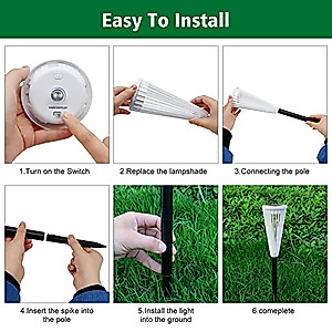 LCMKR Solar Pathway Lights, 8 Pack Solar Garden Lights Outdoor Waterproof Unique Pattern Solar Powered Landscape Path Lights Decorative for Yard Garden Walkway Driveway Lawn,White & Warm Light