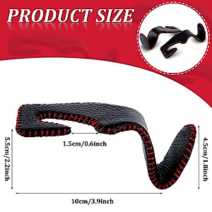 Frienda 4 Pieces Car Seat Hooks Leather Car Seat Hooks Black Car Seat Headrest Hooks Hanger Holder Hook Vehicle Hook Auto Car Seat Back Organizers Accessory for Coats Umbrellas Grocery Bags Handbag