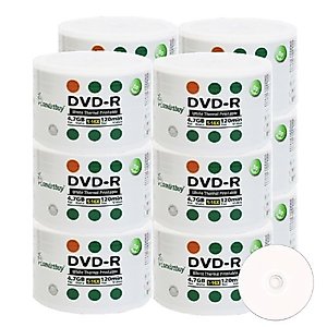 Smartbuy 4.7gb/120min 16x DVD-R White Thermal Hub Printable Blank Recordable Media Disc (600-Disc)