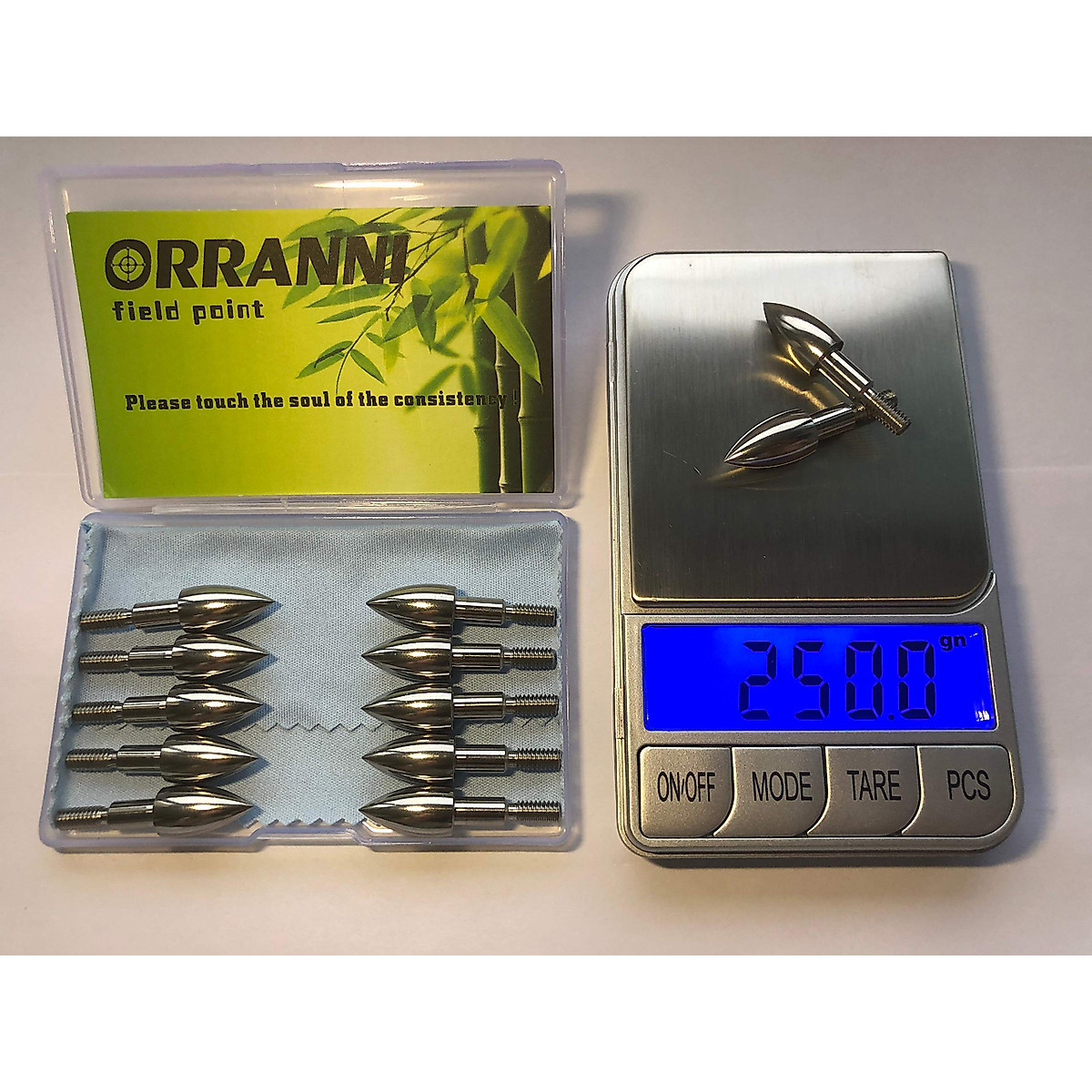 ORRANNI Archery Field Points,11/32" Outside Diameter,125 Grains,Stainless Steel Screw in Archery Field Tips(1 Dozen)