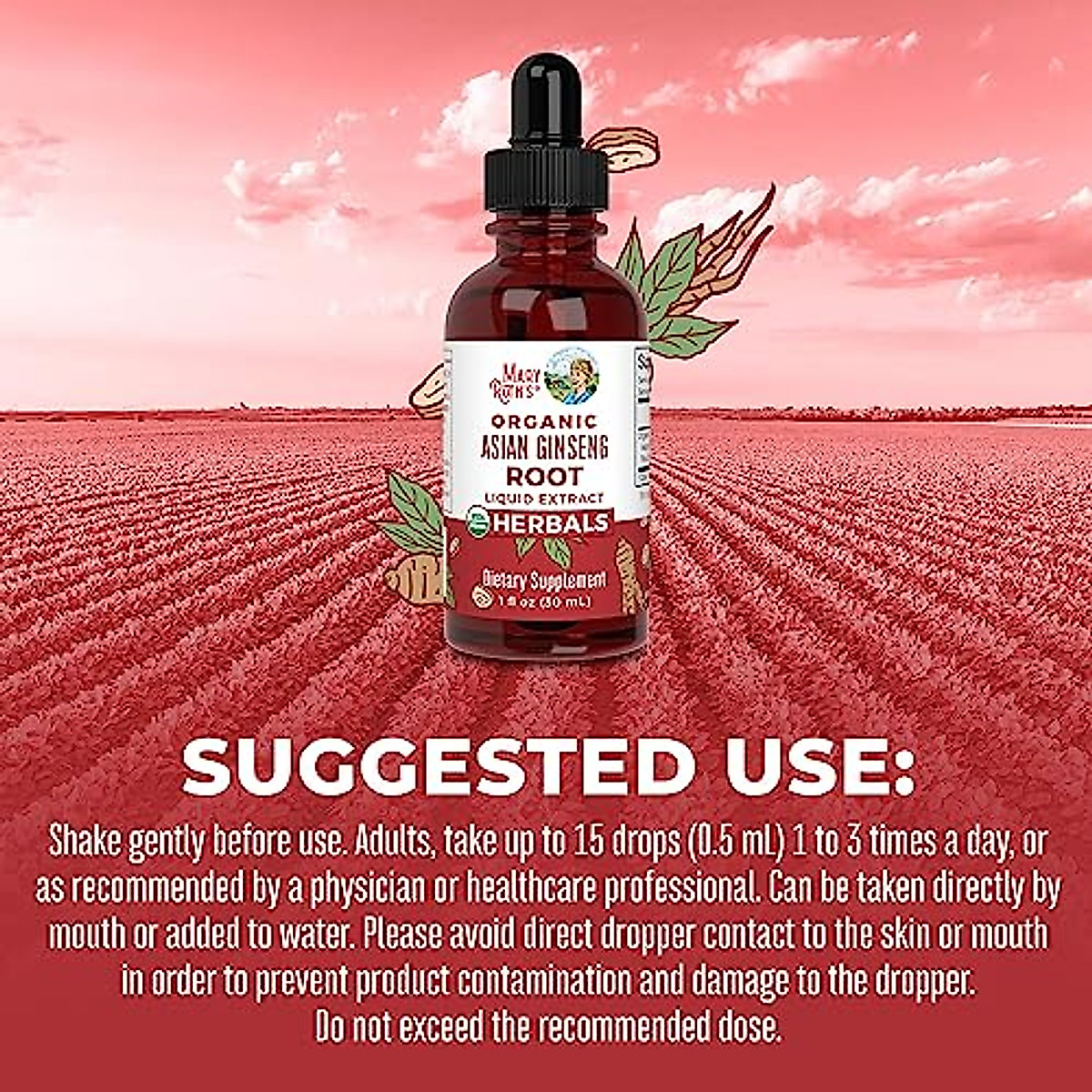 MaryRuth Organics Herbal Supplement Drop, Antioxidant, Boost Energy, Pack of 1, Ginseng Root for Vitality, Supports Focus and Endurance, Vegan, Non-GMO, Gluten Free, 1 Fluid Ounces