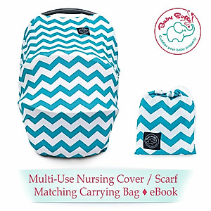 Multi-use Nursing Cover Privacy Breastfeeding Scarf - Baby Car Seat Covers, Infant Stroller Cover, Carseat Canopy, Shopping Cart, High Chair Cover for Girls and Boys