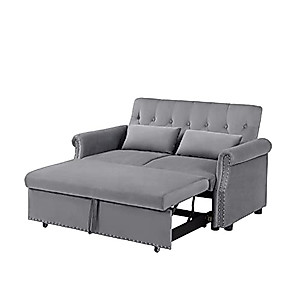 ERYE 3-in-1 Upholstered Futon Sofa Loveseat Convertible Sleeper Couch Bed,2-Seaters Sofa & Couch Soft Cushions Love Seat Daybed for Small Space Living Room Sets