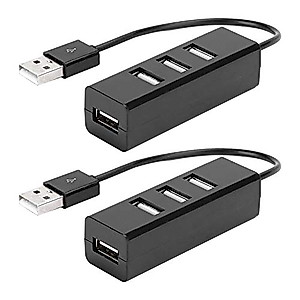 Salaty 4‑Port Hub, USB2.0 Hub 2Pcs Plug and Play for Notebooks(4USB Interface-Black, Pisa Leaning Tower Type)