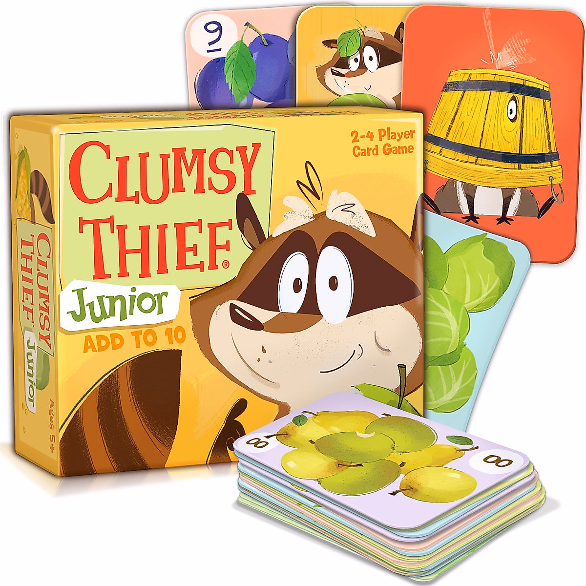 Melon Rind Clumsy Thief Junior Math Card Game, Adding to 10 Learning Game for Kids Ages 5-7+, Award-Winning Family Game for 2-4 Players, Educational Kids Game to Develop Math Skills with Confidence