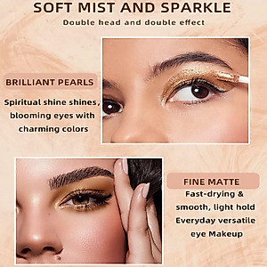 LGSZGDCN 2 in 1 Liquid Glitter Eyeshadow and Matte Eye hadows Eye Makeup Long Lasting, Quick-Drying, Opaque, Gel-Based Formula Vegan & Cruelty-Free (5# Dark Brown)