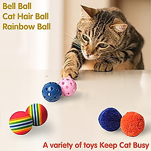 SYEENIFY Cat Toys Kitten Toys Assortments,Cat Feather Toys,Cat Wand Toy,Cat Toys for Indoor Cats
