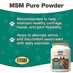 NaturVet MSM Methylsulfonylmethane Pure Joint Support Supplement for Horses, Powder, Made in The USA with Globally Source Ingredients 2 Pounds