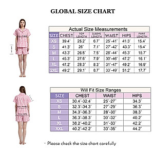 GLOBAL Womens Pajama Set Short Sleeve PJs for Women cotton Pajamas Summer Sleepwear