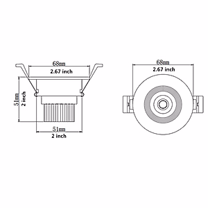 LightingWill 2inch LED Dimmable Downlight, 3W COB Recessed Ceiling Light, Natural White 4000K-4500K, CRI80, 25W 220LM Halogen Bulbs Equivalent, White (4 Pack)