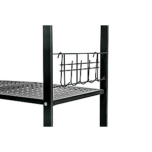 SPAXCEL 3-Tier Foldable Storage Shelves,No Assembly/No Tools Required,3 Tier Shelf,Metal Shelf Organizer,Black