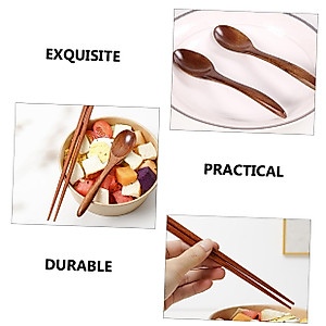 3 Sets Spoon Fork Chopsticks Wooden Spoons for Eating Wooden Flatware Wood Chopsticks Wooden Tableware Wooden Silverware Wood Dinnerware Wooden Fork Wood Spoon Wood Fork