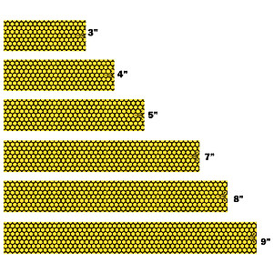 White Water Archery Non-Laminated Yellow Honeycomb Arrow Wraps 15 pk Choose Length Width (5, 1)