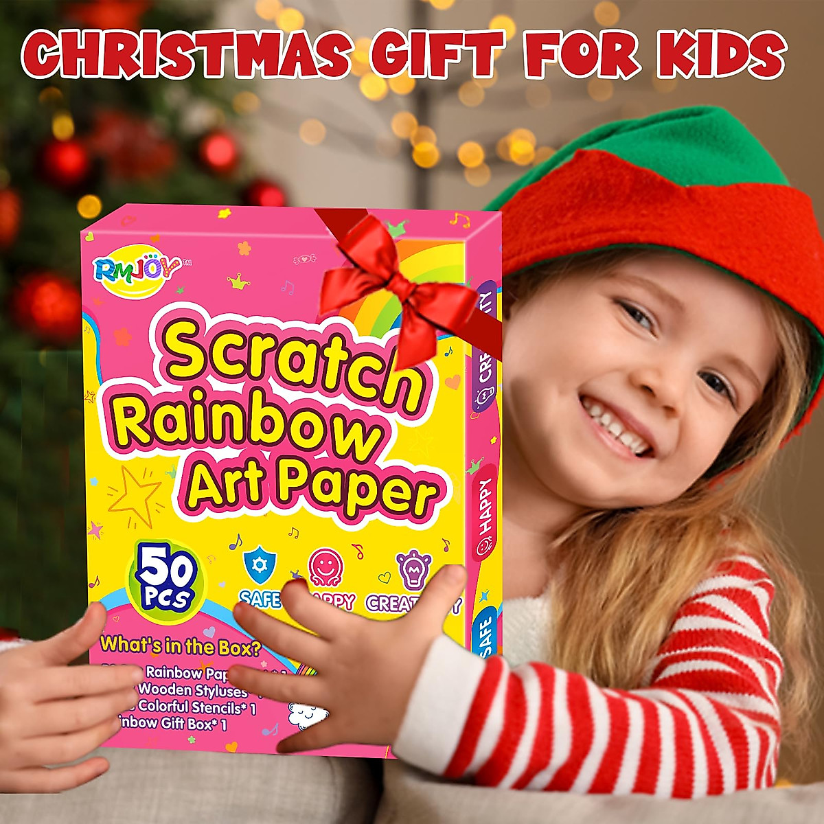 RMJOY Rainbow Scratch Off Paper for Kids: Easter Crafts Gifts for Kids 60pcs Magic Arts Supplies for Age 3-12 Teen Toys Games for Valentines Birthday Christmas Basket Stuffers |Party Favors(Girls)