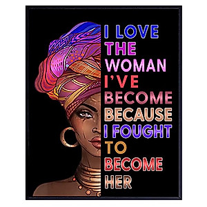 African American Afrocentric Wall Art Decor - Black Art - Motivational Wall Art - Positive Quotes Wall Decor - Encouragement Gifts for Women Girls - Inspirational Quotes - Motivational Posters Sayings