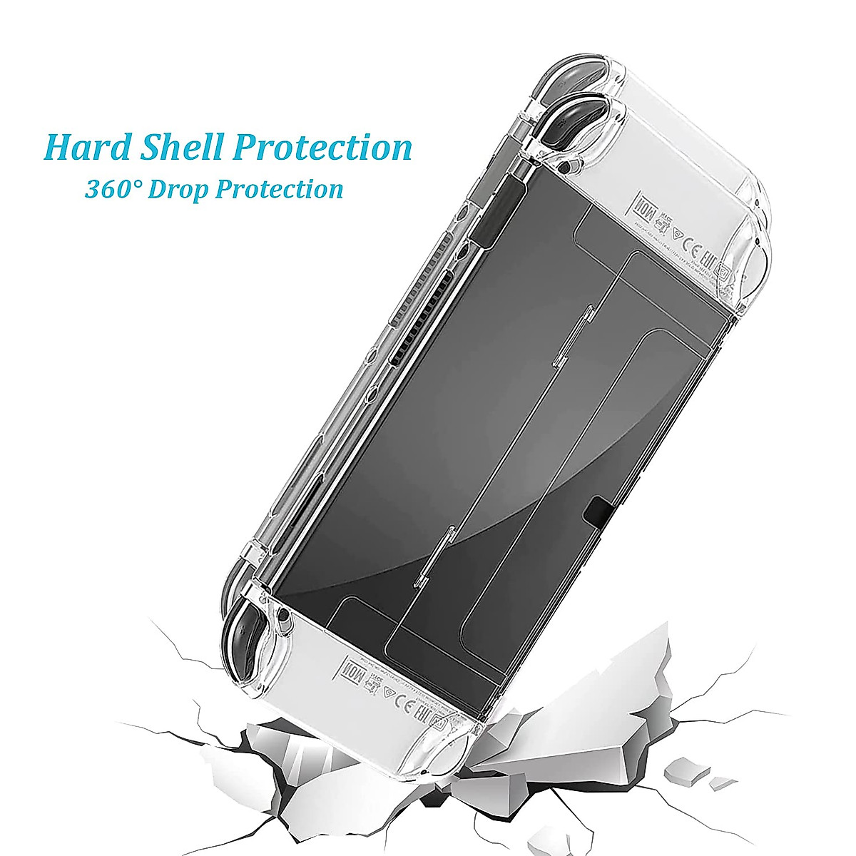 Clear Case for Nintendo Switch OLED, 3 in 1 Dockable Protective Case for Switch OLED and Joy-Con Controller Shock-Absorption and Anti-Scratch Design (Clear)