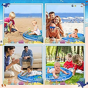 iHaHa 40''X40'' Baby Tummy Time Water Play Mat, Infant Baby Water Mat Toys for 0 3 6 9 12 Months Newborn Infant Toddler Boy Girl
