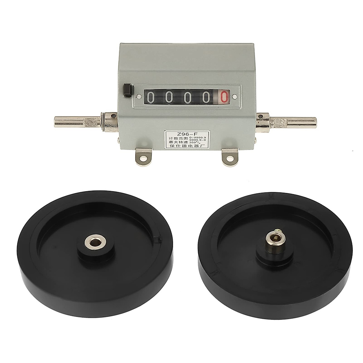 Length Counter, 1 Pack 5 Digits 0-9999.9 Mechanical Length Counter Max Speed 350RPM Grey Reset with Rolling Wheel for Record of Weaving, Plastic Film, Leather, etc