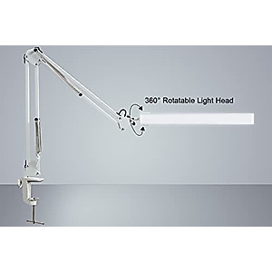 PSIVEN LED Desk Lamp, Architect Task Lamp, Metal Swing Arm Dimmable Drafting Table Lamp with Clamp (3 Color Modes, 10-Level Dimmer, Memory Function) Highly Adjustable Office, Craft, Workbench Light