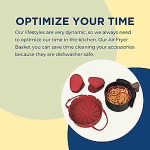 Air Fryer Silicone Liners Round Reusable Air Fryer Silicone Accessories Set 2 Mitts and Tongs Air Fryer Silicone Basket Multipurpose Air Fryer Accessory mat