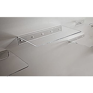 24" Long Clear Floating Shelf (8" deep)