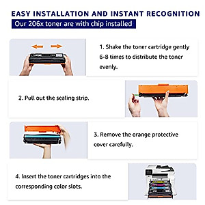 Mooho (with Chip Compatible Toner Cartridge Replacement for HP 206X 206A W2110X W2110A for HP Color Pro MFP M283fdw M283cdw M255dw M283 M255 Printer (Black Cyan Yellow Magenta, 4-Pack)
