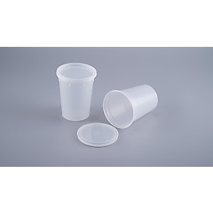 X PACK 32 oz [240 set] Reusable Deli Containers with Lids -Durable Food Storage Containers, Airtight Seal | BPA Free | Stackable | Leakproof | Microwave/Dishwasher/Freezer Safe