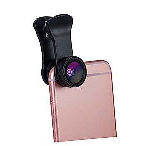 Abaodam Smartphone Phones 4 pcs Professional Wide Macro Smart Phone Clip Smartphone On for Universal Camera Angle in Lens Compatible with Smartphone Cell X Phones Kit & - Black