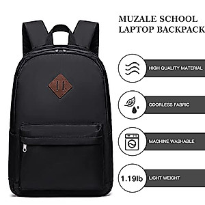 School Backpack for Women & Men - Casual School Backpack Water Resistant Bookbag with Laptop & Bottle Side Pockets for Boys Girls School Bag for Elementary Middle High School College Students