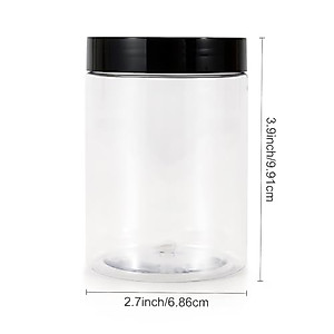 testyu 10 PCS Plastic Jars with Lids, 10 OZ Wide Mouth Jars with Airtight Lids, Clear Empty Slime Containers with Lids, Multipurpose Storage Jars for Home Kitchen Food Arts Crafts Cosmetic Sample