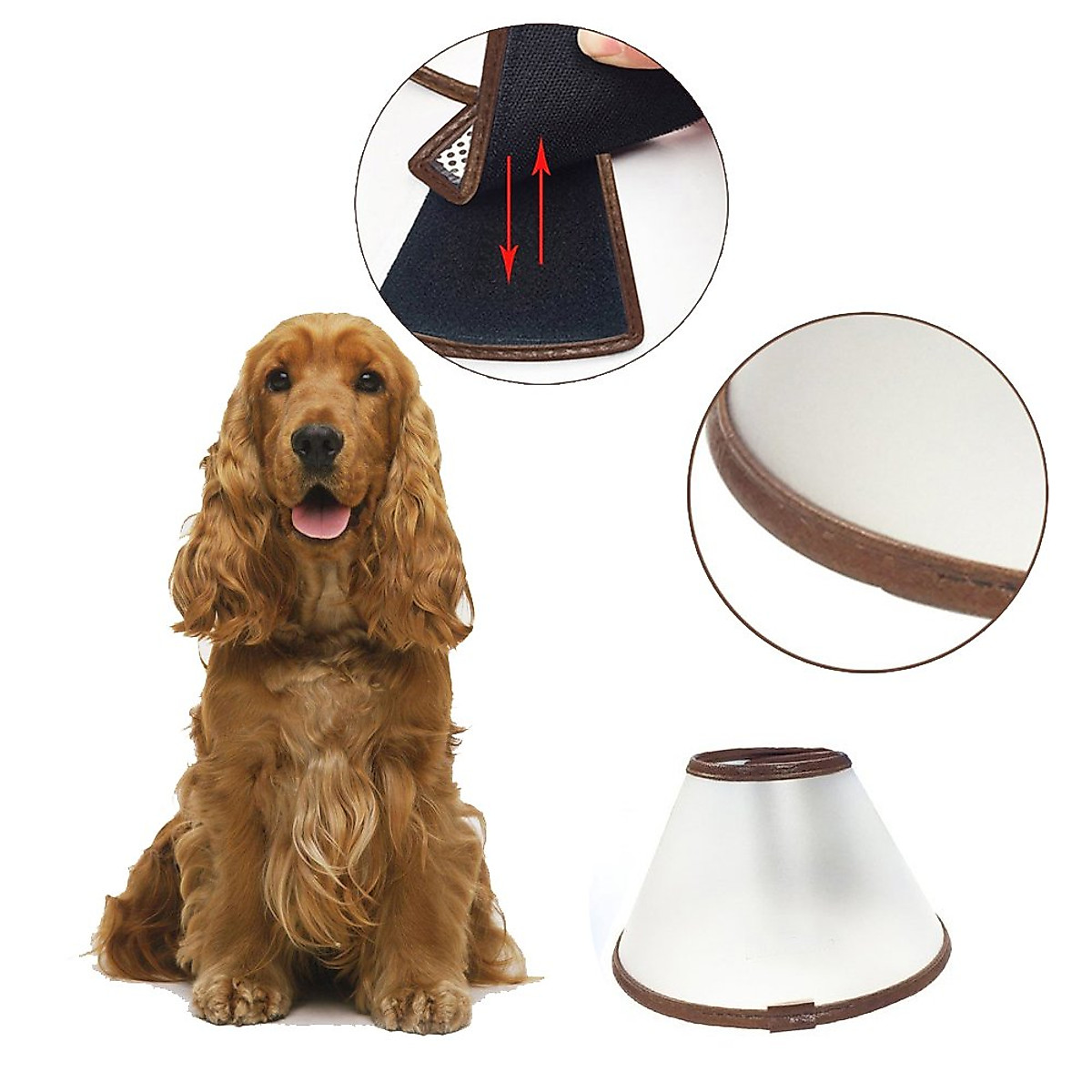 Gmaso Pet Recovery E-Collar for Pet Dogs & Cats,Professional Adjustable Recovery Collar for Surgety,Wound Healing Protection (S)