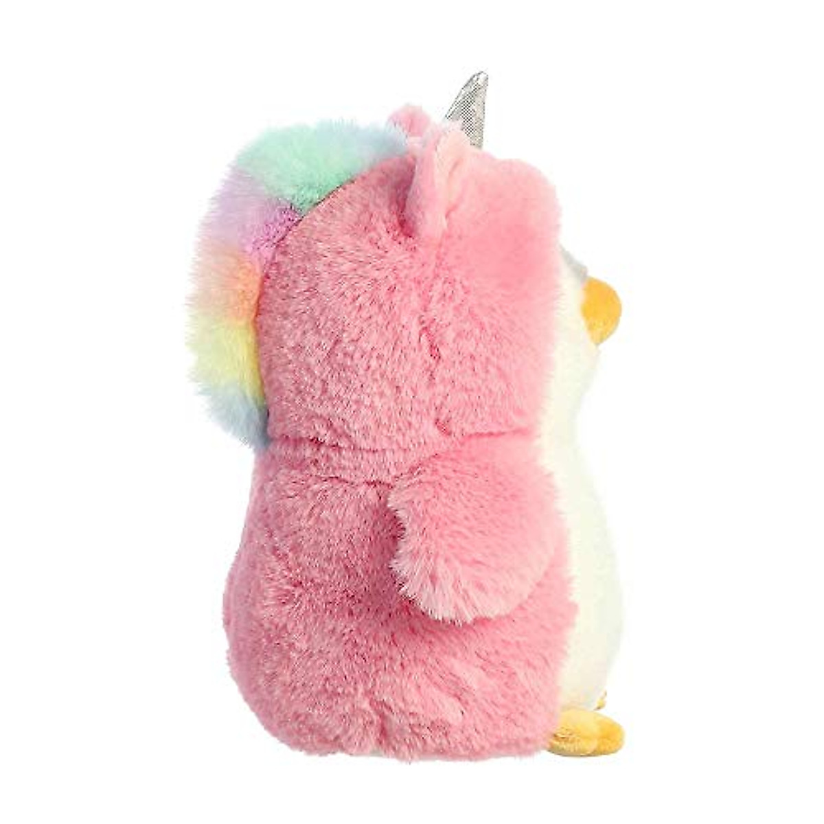 Aurora® Playful Pompom Penguin™ Unicorn Stuffed Animal - Vibrant Companions - Endless Fun - Pink 7 Inches