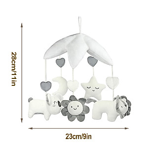 vocheer Baby Music Crib Mobile, Soft Plush Animal Rotating Toys, Infant Crib Hanging Toy Mobile for Crib Girs&Boys 0-24 Months (Lion & Koala)