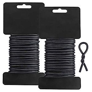 Tenn Well 3.5mm Garden Wire Ties, 52 Feet Soft Plant Ties for Climbing Plants, Black Plant Training Wire for Tomato Plants, Climbing Roses, Vines and Cucumbers (2PCS X 26 Feet)