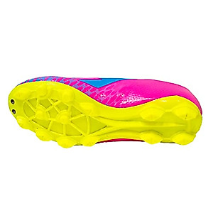 Diadora Cattura Youth Firm Ground Soccer Cleats, Little/Big Kid Sizing, Perfected for Natural and Artificial Playing Surfaces (Pink/Cyan Blue, US Footwear Size System, Big Kid, Numeric, Medium, 6.5)