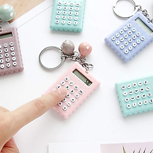 Mini Calculator 8 Digits Cute Cookies Calculator Portable Pockets Key Chain Standard Function Calculator School Office Supplies for Kids Adult, 2.2 x 1.5 Inch