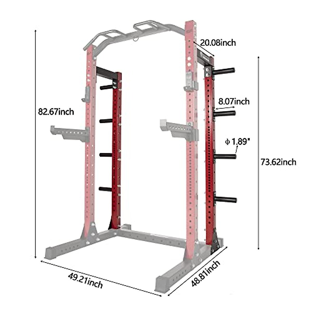 Signature Fitness SF-SS1 1,000 Pound Capacity 3” x 3” Power Rack Squat Stand, Includes J-Hooks and Safety Spotter Arms, Optional Conversion Kits, Half Conversion kit Only