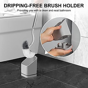 SetSail Toilet Brush Compact Size Toilet Bowl Brush and Holder Curved Handle Small Size Toilet Brushes for Bathroom Dense and Durable Toilet Cleaner Brush for Deep Cleaning