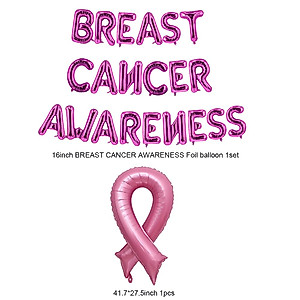 Breast Cancer Awareness Party Decorations Kit 130 Pcs Breast Cancer Awareness Balloons Arch Garland Pink Ribbon Balloons for Breast Cancer Awareness Pink Ribbon Party Decorations Supplies