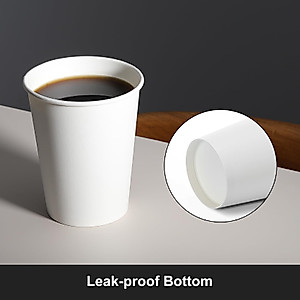 AOZITA 120 Pack 8 oz Paper Cups, Coffee Cups, White Paper Hot/Cold Disposable Beverage Drinking Cup for Water, Juice, Coffee, Tea