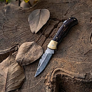 Shokunin USA - ExtremeCut - 7.1in Folding Knife - w/ 3.1in Clip Point Blade - Exotic Wenge Wood Handle for Outdoor, Tactical, Survival and EDC - Personalized Gifts (Knife with Personalization)