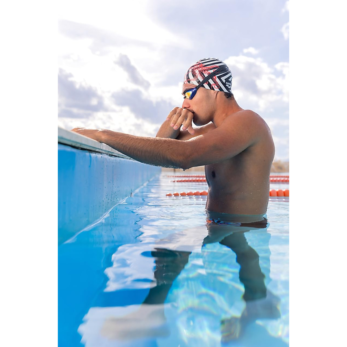 ARENA Unisex Cobra Core Swipe Anti-Fog Racing Swim Goggles for Men and Women Polycarbonate Mirror Lens, Aqua/Black