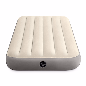 Intex 64101E Dura-Beam Standard Single-High Air Mattress: Fiber-Tech – Twin Size – 10in Bed Height – 300lb Weight Capacity – Pump Sold Separately