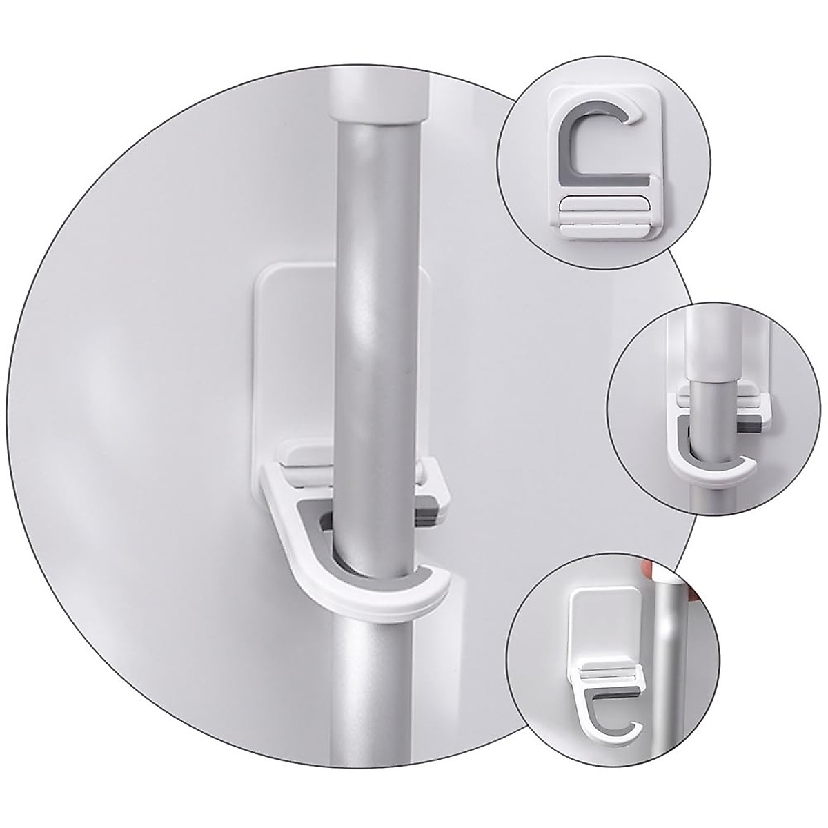 Hemobllo 3pcs Wall mop Hook Clothes Hanger Hooks Folding Broom Wall Mount Hooks Dustpan Umbrella Wall Hanger s Hook Broom Mounted Mop Hook Mop Holder self Adhesive Broom Hooks abs