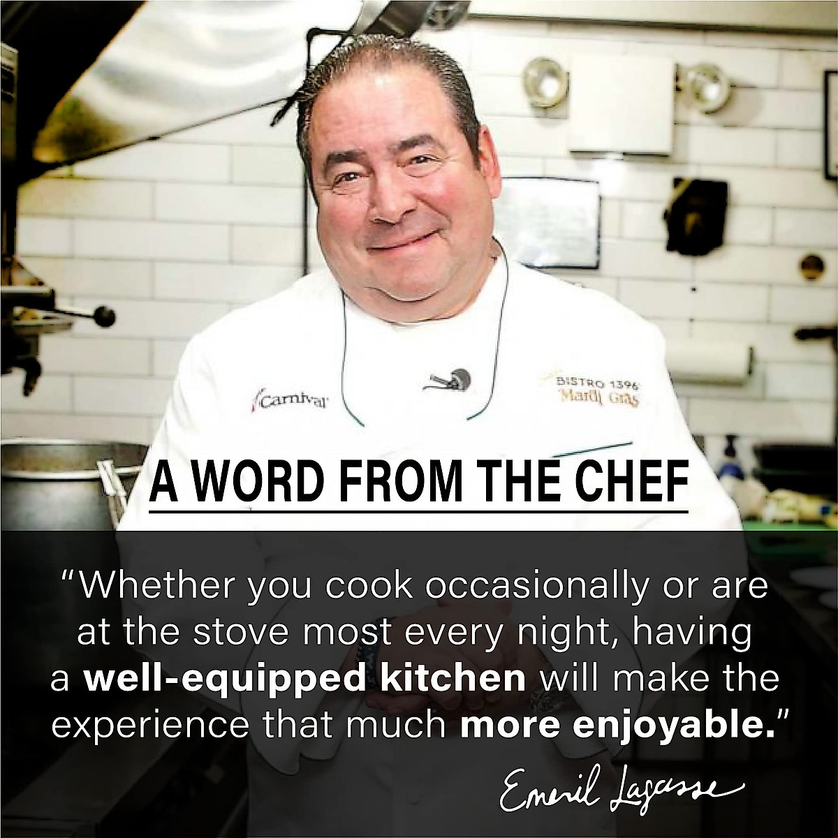 Emeril 3-Piece Specialty Cutlery Kitchen Knife Set (6.5" Nakiri, 5.5" Prep, & 4.75" Spreader Knives) (Grey)