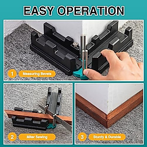 2 in 1 Mitre Measuring Cutting Tool- Miter Saw Protractor Measuring and Sawing Mitre Angles Cutting Tool Corner Clamp 85-180°Angle Measuring Tool for Home Improvement Carpentry Work